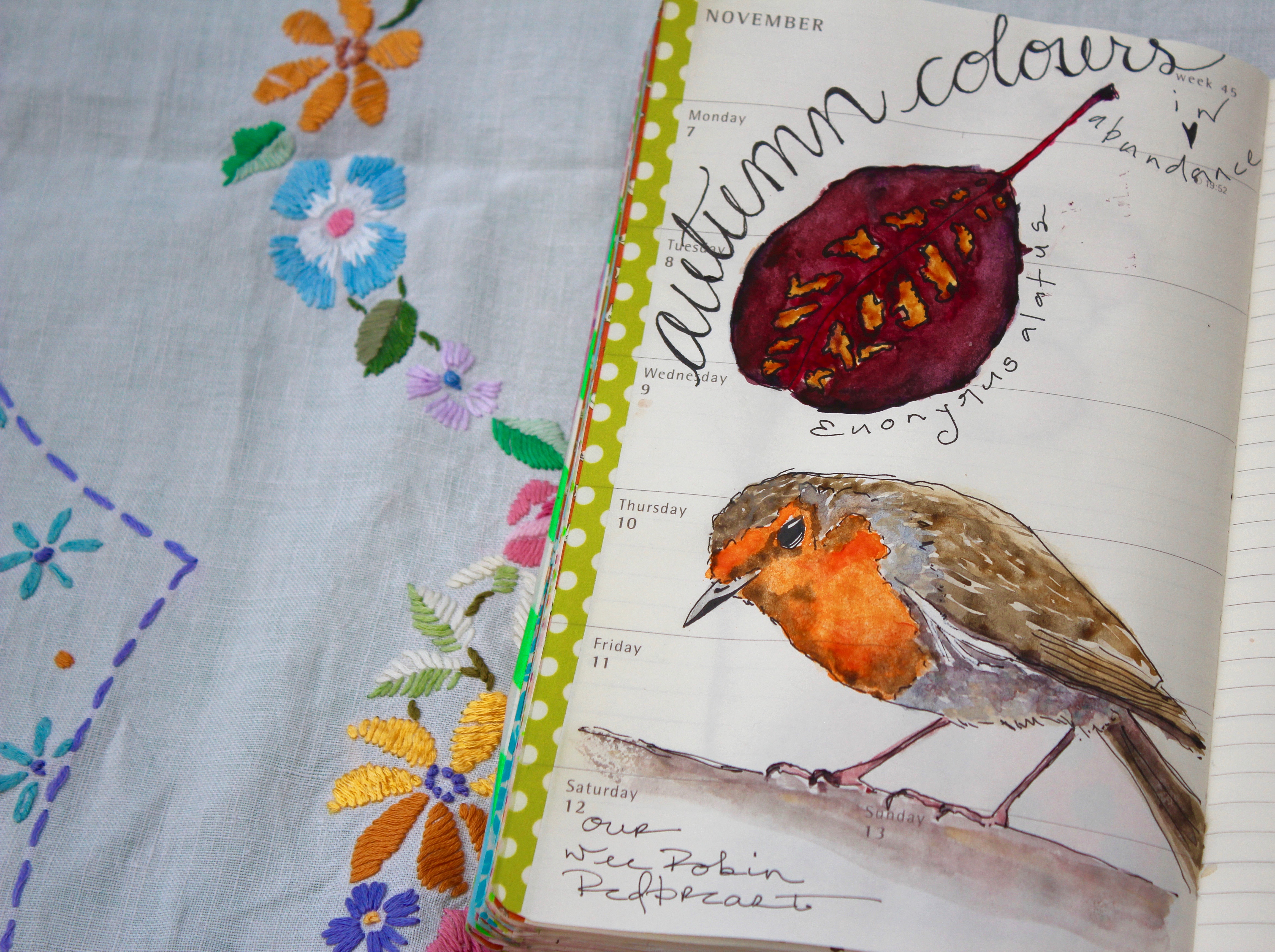 Painting An Autumn Leaf In My Nature Journal